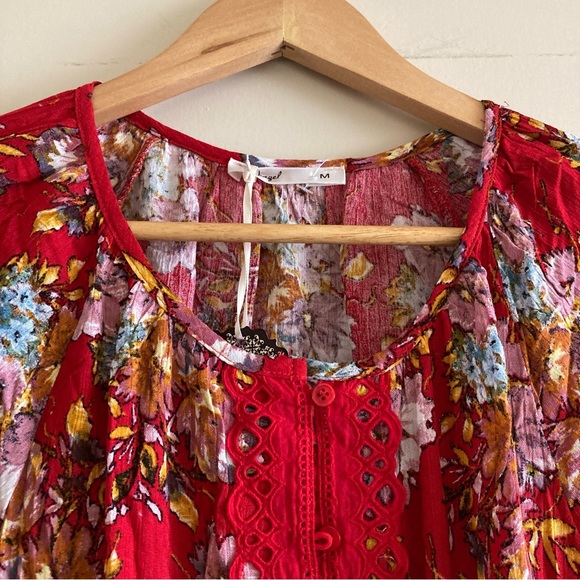 hazel | Tops | Hazel Ash Printed Short Sleeve Top Size M Nwt | Poshmark